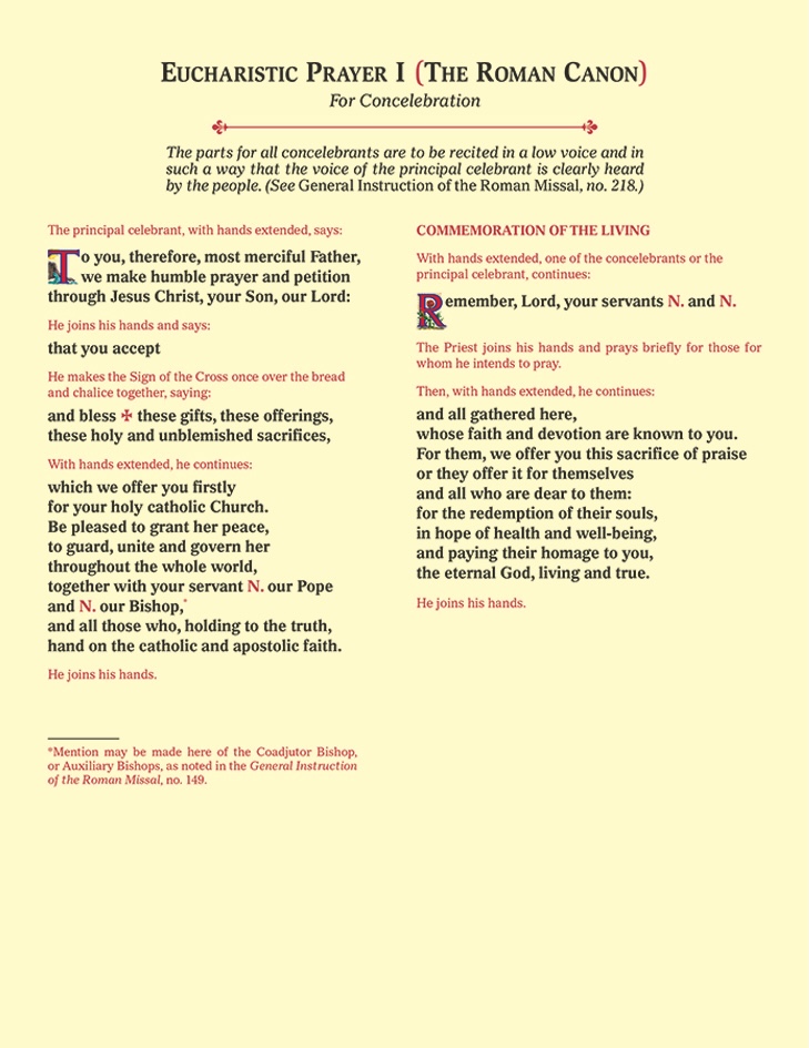 Eucharistic Prayer Cards - Prayer 1 | A.T. Merhaut, Inc.