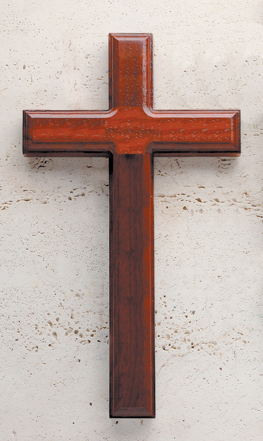 11In. Rosewood Cross With Beveled Edges | A.T. Merhaut, Inc.