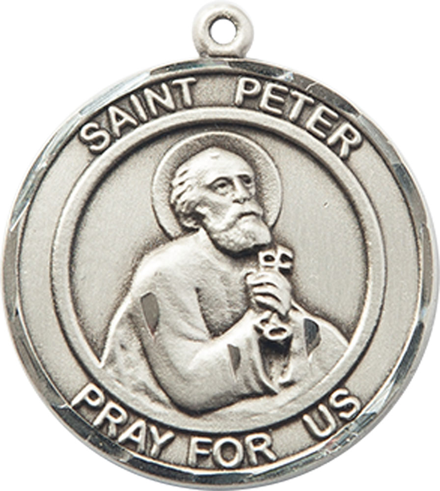 Sterling Silver Saint Peter the Apostle Medal | A.T. Merhaut, Inc.