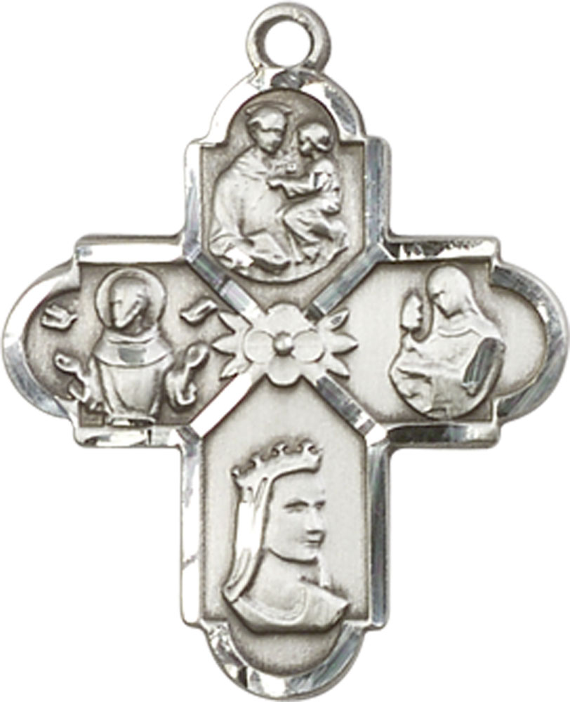 Sterling Silver Franciscan 4-Way Medal | A.T. Merhaut, Inc.