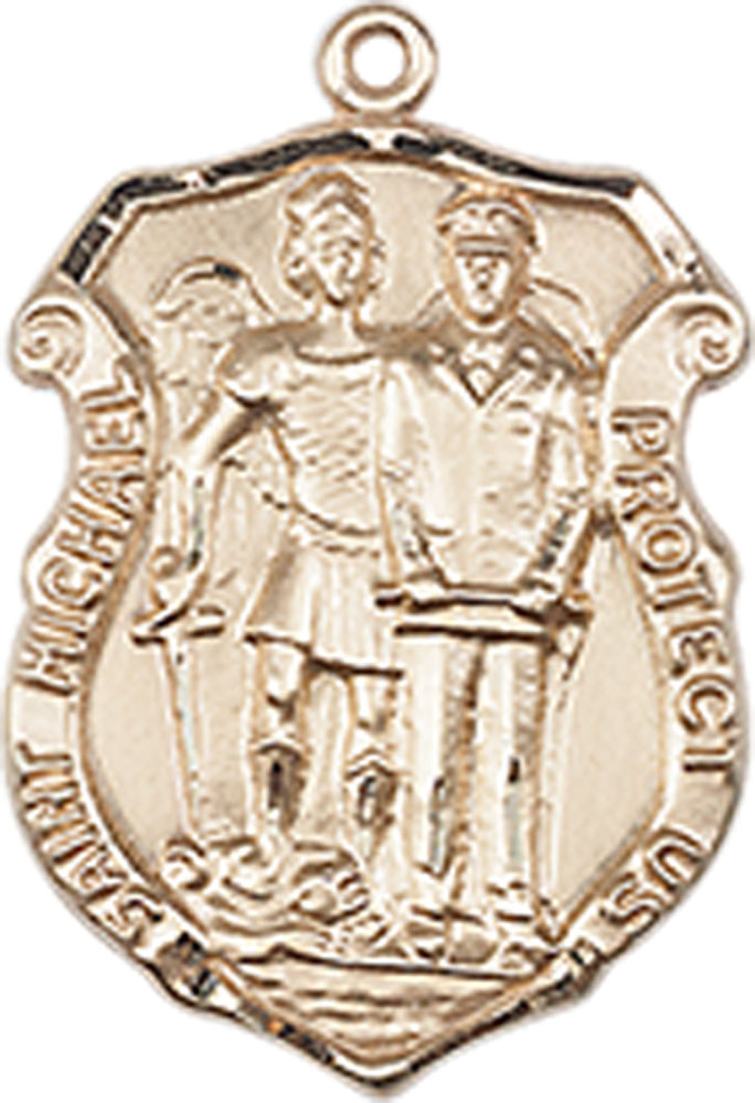 14kt Gold Filled Saint Michael the Archangel Police Shield Medal | A.T ...